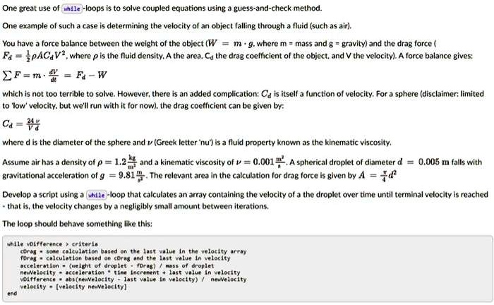 Matlab While Loop Practice One great use of while loops is to solve ...