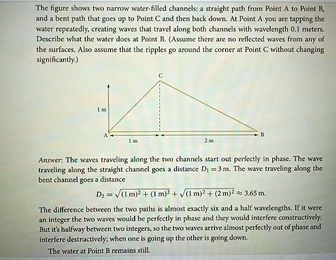 the figure shows two narrow water filled channels a straight path from ...