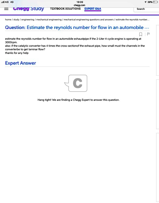 SOLVED: A hydroturbine AIS4G 16:00 chegg.com TEXTBOOK SOLUTIONS EXPERT Q A Apnic.66aun Search ...
