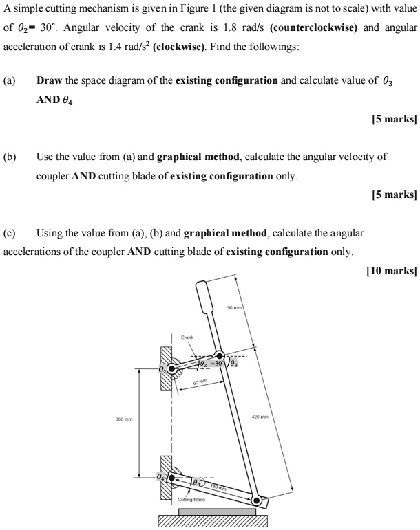 SOLVED: THEORY OF MACHINES A simple cutting mechanism is given in ...