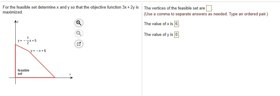 Solved For The Feasible Set Determine And So That The Objective Function 3x 2y Is The