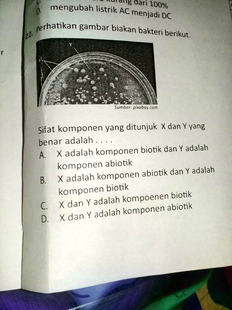 SOLVED: sifat komponen yang ditunjukan x dan y yang benar adalah 07g ...