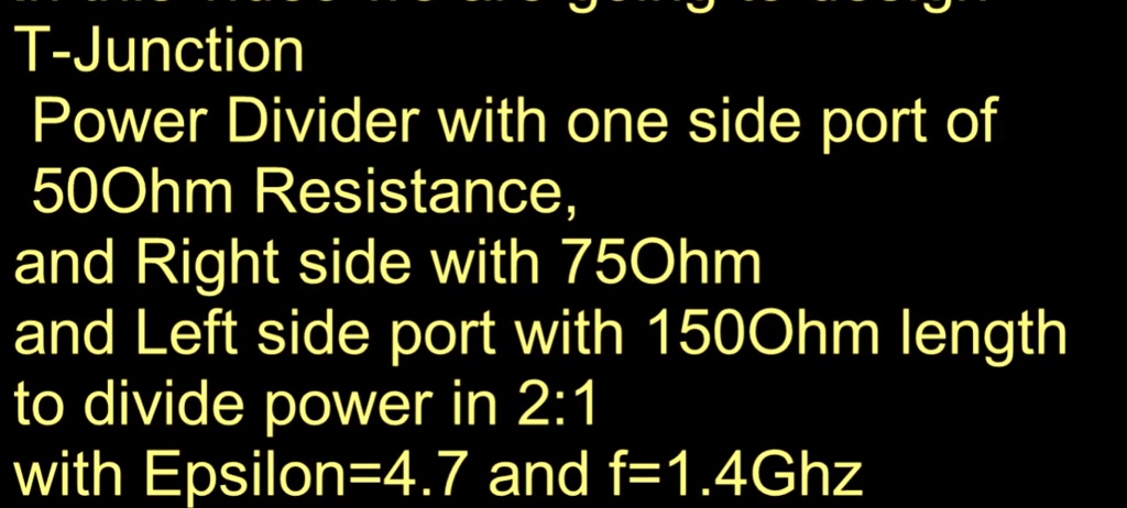 T-Junction Power Divider with one side port of 50Ohm Resistance, and ...