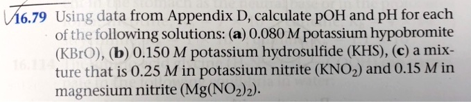 Solved V679 Using Data From Appendix D Calculate Poh And Ph For Each 3215