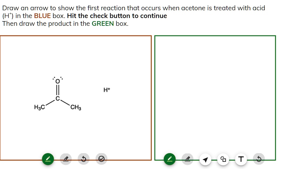 SOLVED:Draw an arrow to show the first reaction that occurs when ...