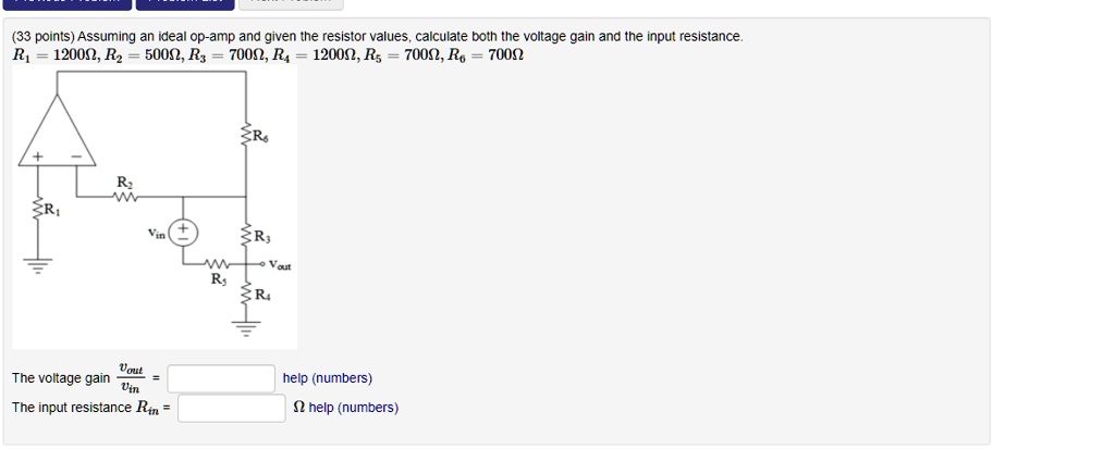 SOLVED: Assuming an ideal op-amp and given the resistor values ...