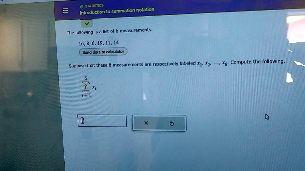 STATISTICS Introduction to summation notation The following is a list ...