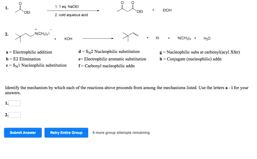 eq naoet eioh oet cold aqueous acid nchaa koh nchzh hzo electrophilic ...