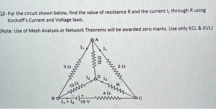 SOLVED: Q2- For the circuit shown below, find the value of resistance R and the current I ...