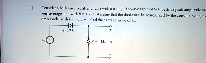 SOLVED: Construct this using multisim. (1) Consider a half-wave rectifier circuit with a ...
