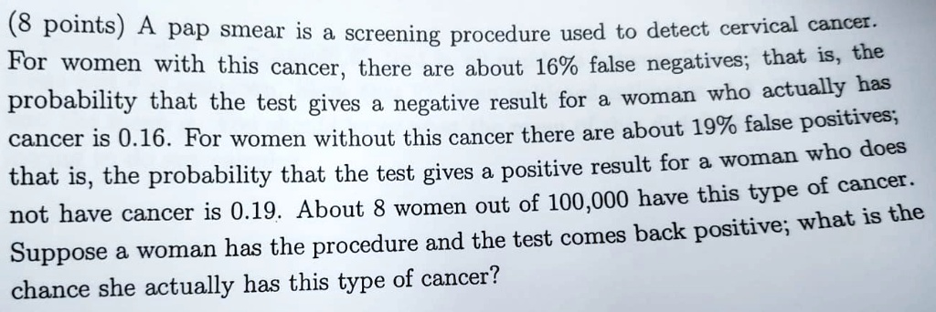 A pap smear is a screening procedure used to detect cervical...