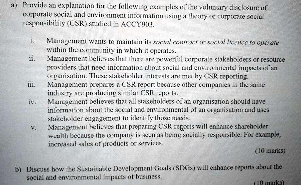 SOLVED: a. Provide an explanation for the following examples of the ...