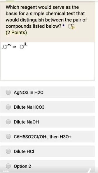 [GET ANSWER] which reagent would serve as the basis for a simple ...