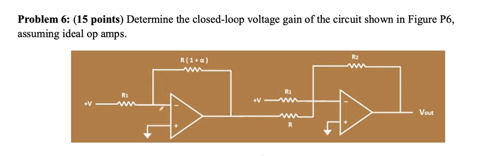 SOLVED: Problem 6: (15 points) Determine the closed-loop voltage gain ...