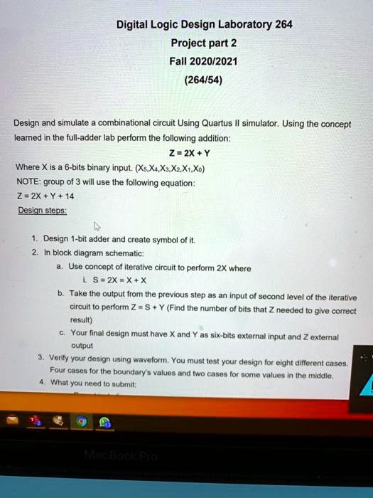 Solved Digital Logic Design Laboratory 264 Project Part 2 Fall 2020 2021 264 54 Design And