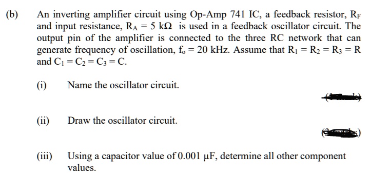 (6) An inverting amplifier circuit using Op-= Amp 741 IC feedback ...
