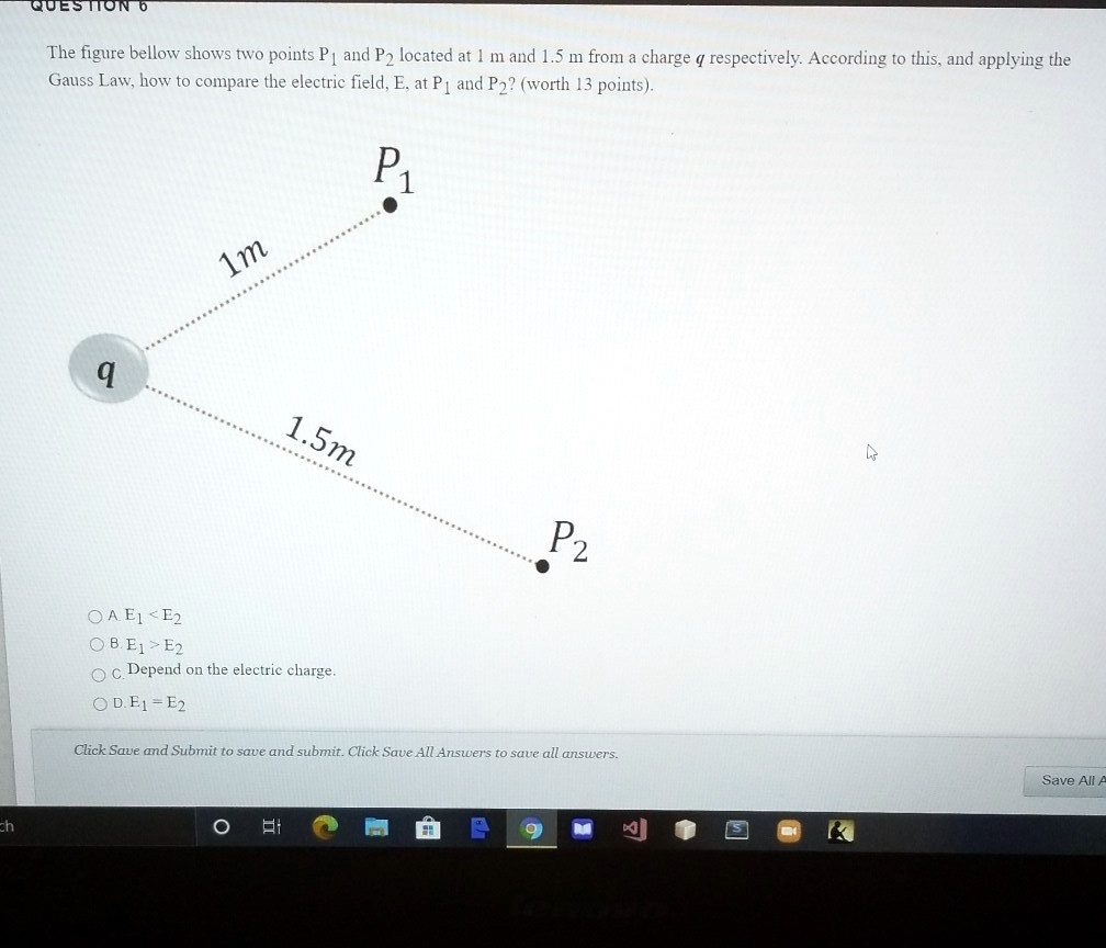 SOLVED: The figure below shows two points P1 and P2 located at 1m and 1 ...