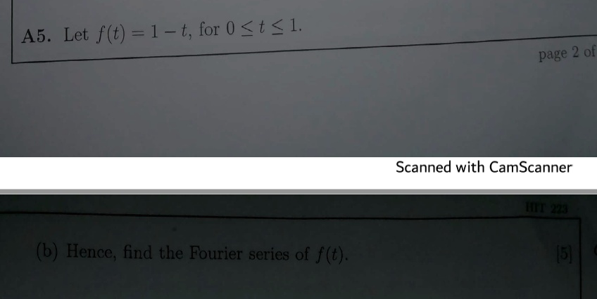 SOLVED: Let f(t) = 1 - t, for 0