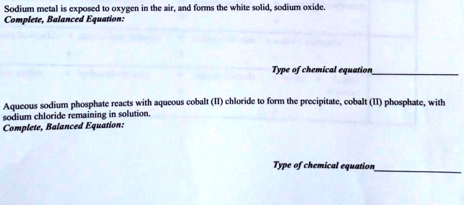 SOLVED: Sodium metal is exposed to oxygen in the air, and forms the ...