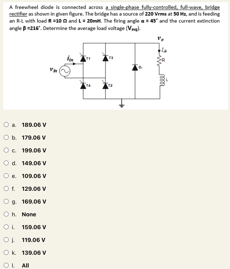 SOLVED: Texts: A freewheel diode is connected across a single-phase fully-controlled, full-wave ...
