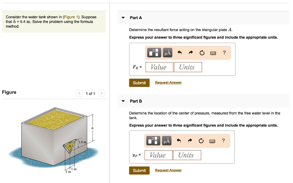 Consider the water tank shown in (Figure 1). Suppose that h = 5.4 m ...