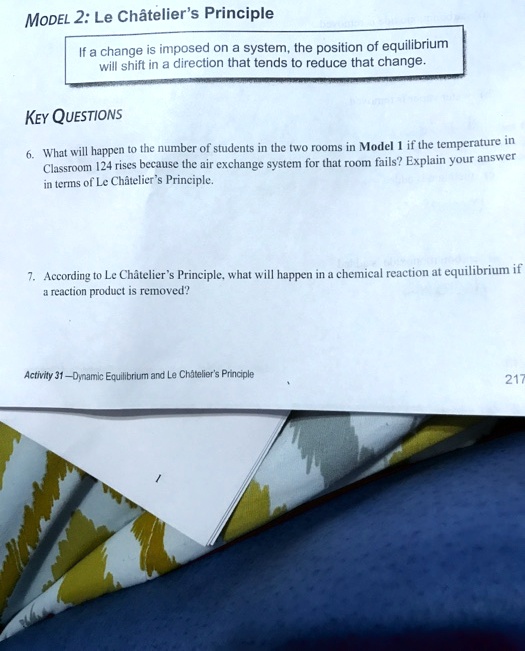 SOLVED: Model 2: Le Chatelier's Principle If a change is imposed on a ...