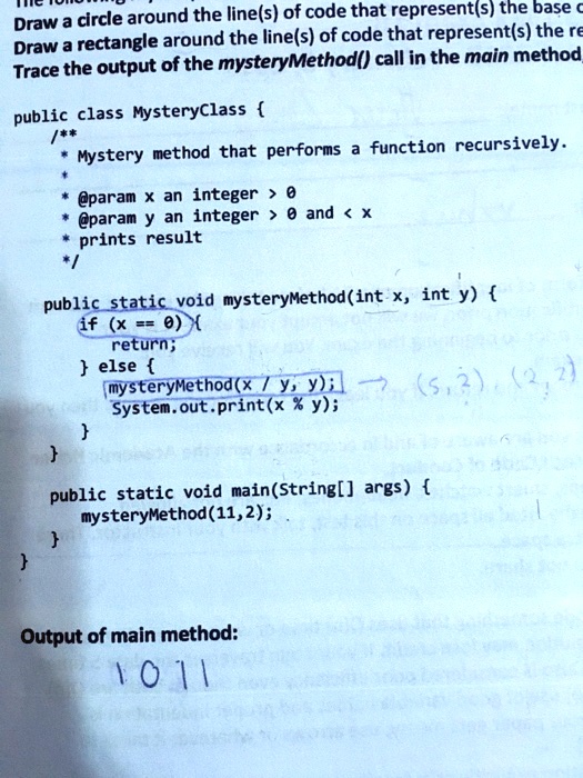SOLVED: Why is the answer 1011? Also, it doesn't have to print on separate lines? Draw a ...