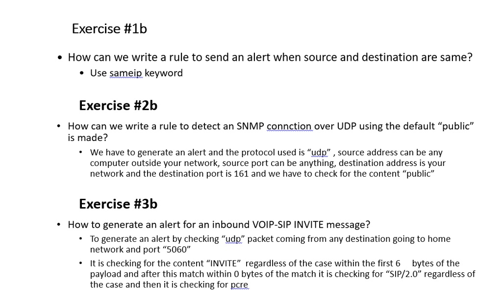 SOLVED: Exercise #1b How can we write a rule to send an alert when the ...