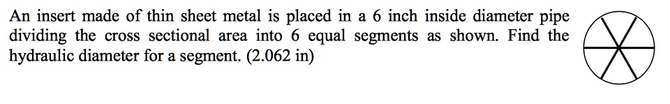 SOLVED: An insert made of thin sheet metal is placed in a 6 inch inside ...