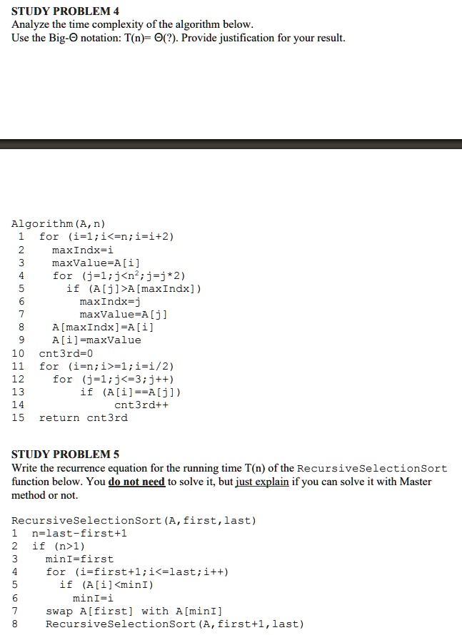 SOLVED: Texts: Please explain in detail, urgent to study STUDY PROBLEM 4: Analyze the time ...