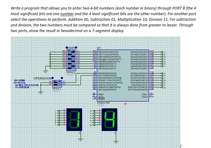 Write a program that allows you to enter two 4-bit numbers (each number ...