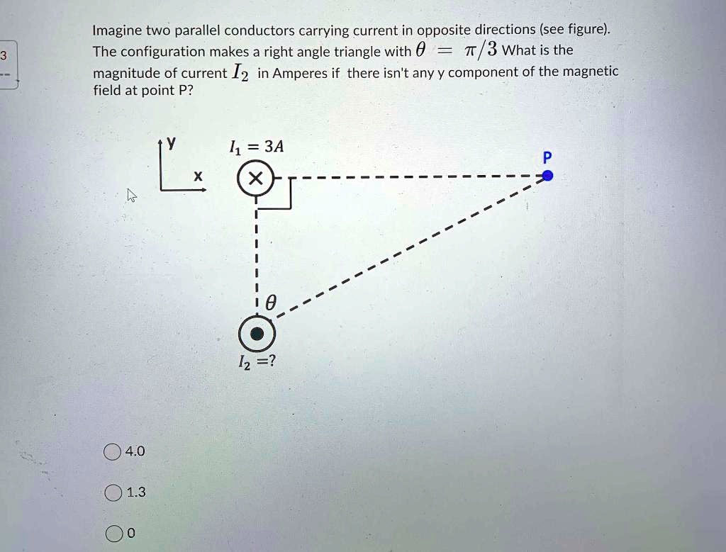 SOLVED: Imagine two parallel conductors carrying current in opposite ...