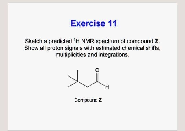 Exercise 11 Sketch a predicted 'H NMR spectrum of compound Z Show all ...