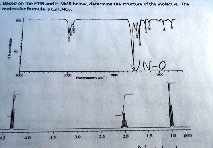 based on the ftir and h nmr below determine the structure of the ...