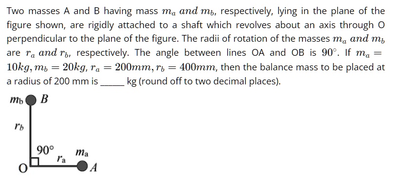 SOLVED: Two masses A and B having mass ma and mb, respectively, lying in the plane of the figure ...