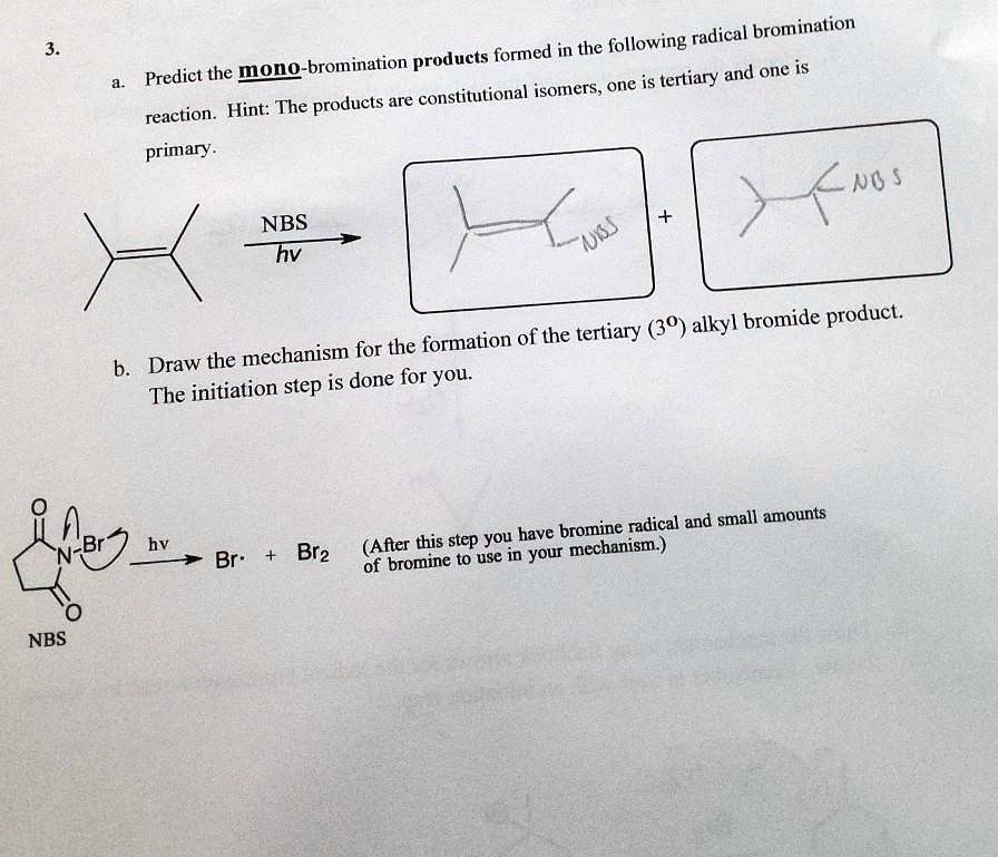 Solved A Predict The Mono Bromination Products Formed In The