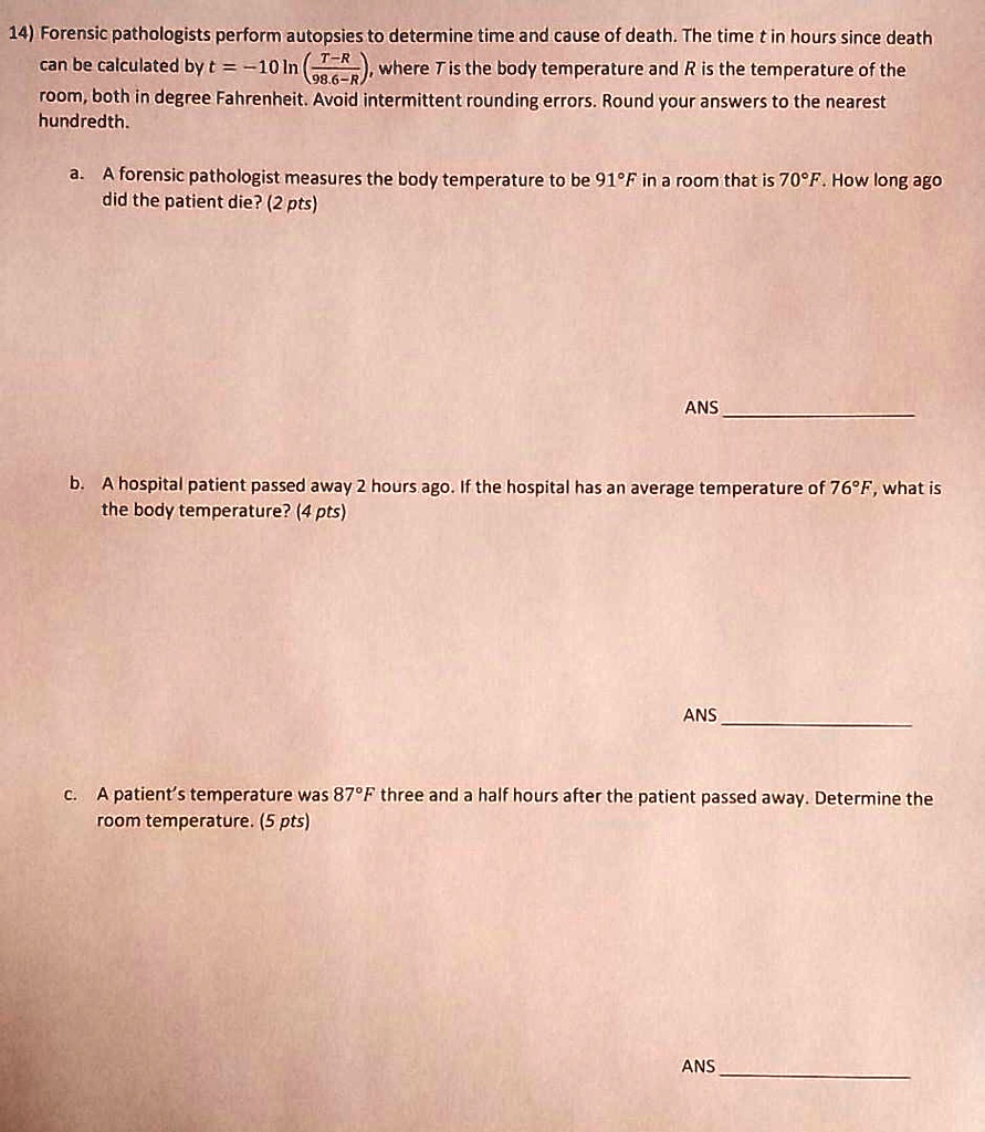 14 forensic pathologists perform autopsies to determine time and cause ...