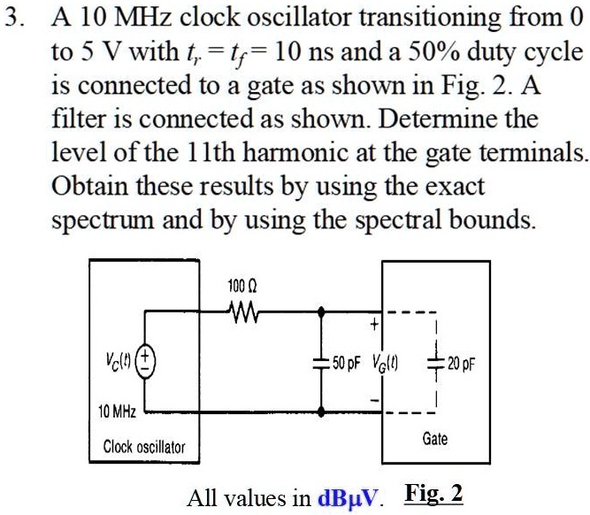 SOLVED: A 10 MHz clock oscillator transitioning from 0 to 5V with tr ...