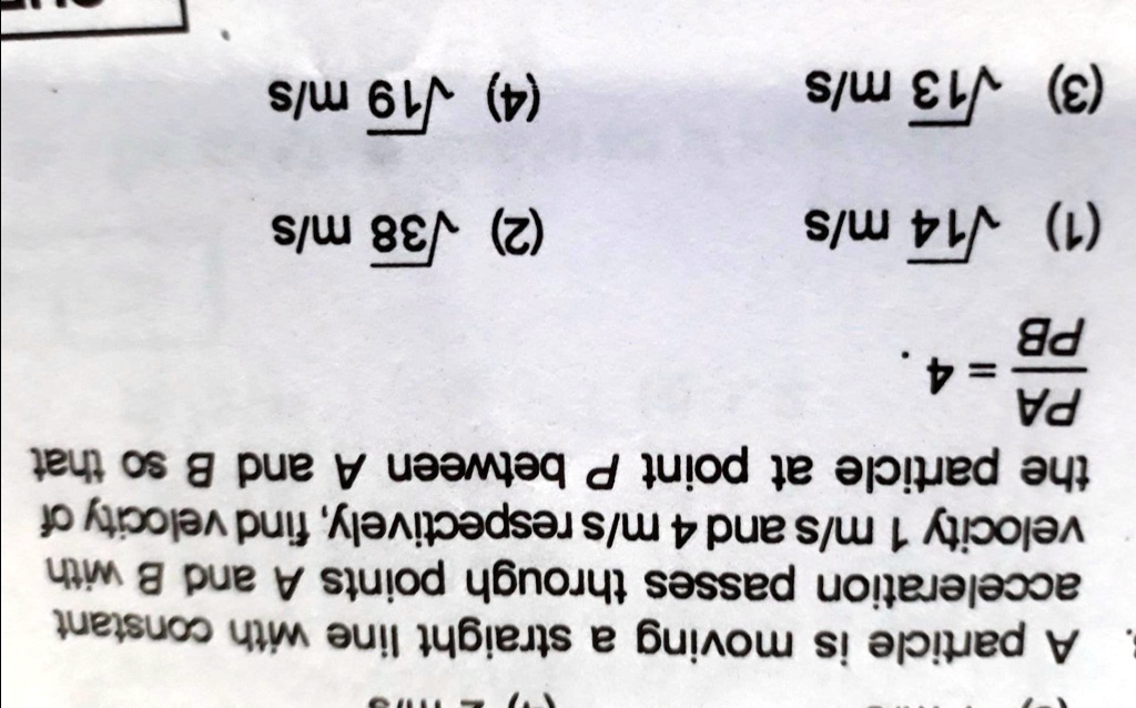 SOLVED: A particle is moving in a straight line with constant acceleration and passes through ...