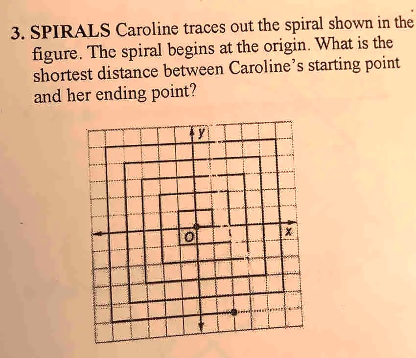 SOLVED: 3. SPIRALS Caroline traces out the spiral shown in the figure ...