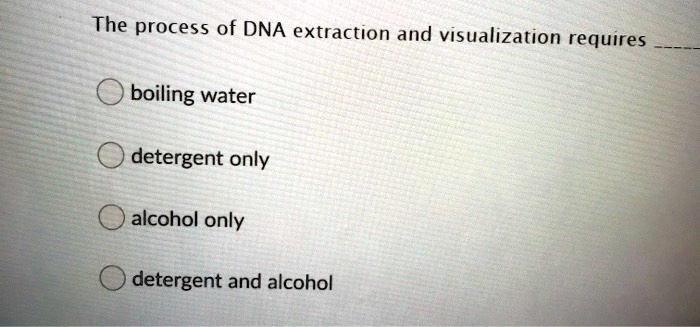 The process of DNA extraction and visualization requires boiling water ...