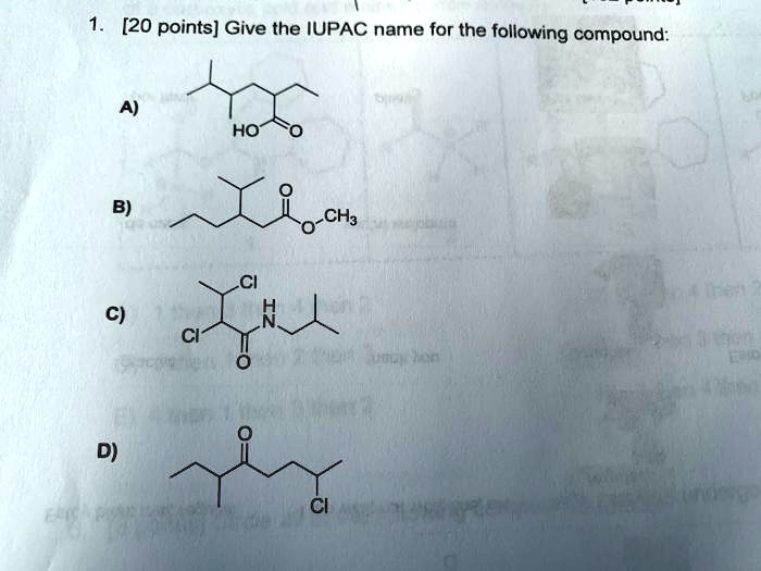 20 points give the iupac name for the following compound ho ch3 c d 03455