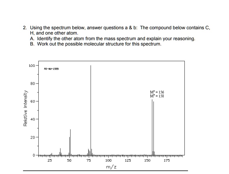 using the spectrum below answer questions a b the compound below ...