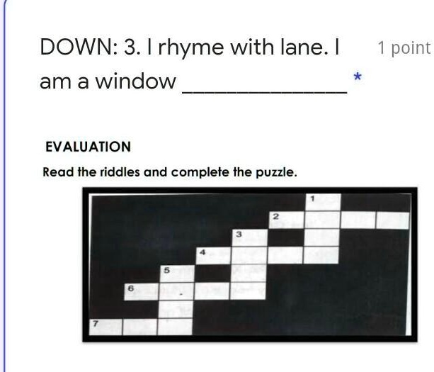 SOLVED: Pski szgot pls salamat DOWN: 3. I rhyme with lane. I am a ...