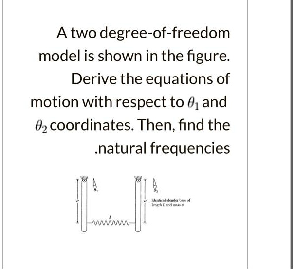 A two degree-of-freedom model is shown in the figure. Derive the ...