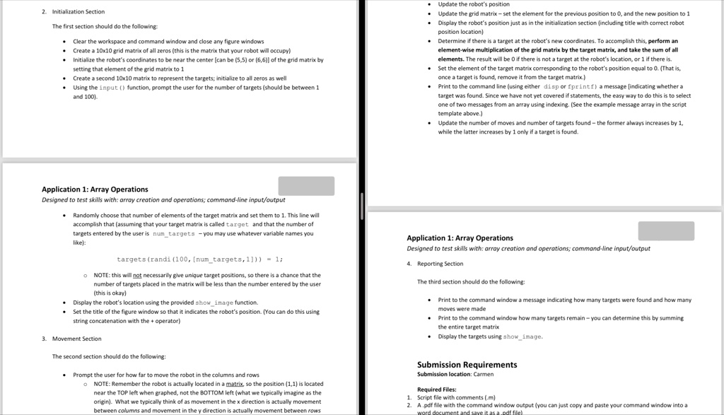 initialization section the first section should do the following clear the workspace and command ...