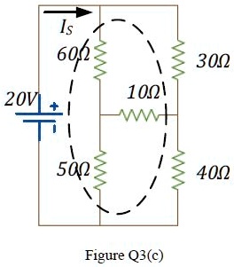 SOLVED: By referring to the circuit illustrated in Figure Q3(c): (i) Determine the total ...