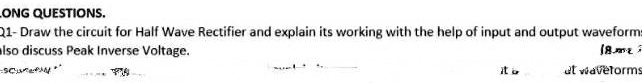 SOLVED: ONG QUESTIONS: Draw the circuit for Hall Wave Rectifier and ...
