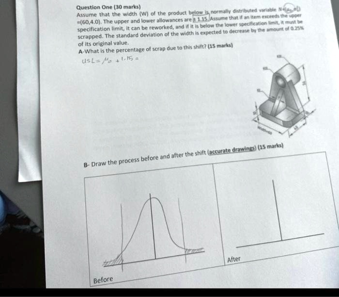 SOLVED: Question One (30 marks) Assume that the width (W) of the ...