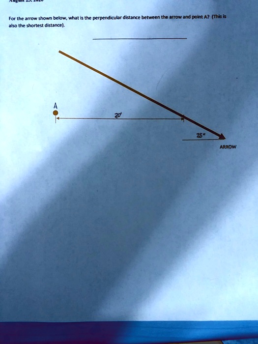 SOLVED: For the arrow shown below; what is the perpendicular distance ...